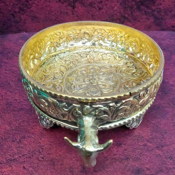 GiriAus - Brass Abhishekam Stand | Abhisheka Plate | Abhishek Patra Stand